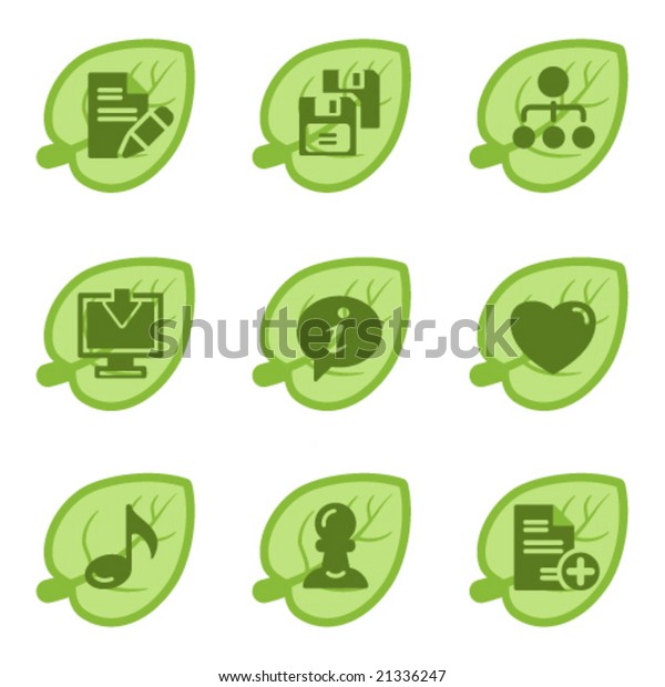 Green Icons Set 10 Stock Vector (Royalty Free) 21336247