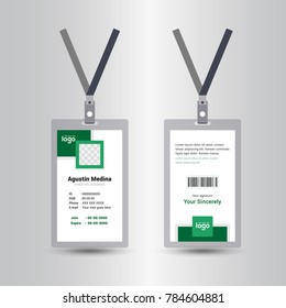 Creative Simple Green Id Card Design Stock Vector (Royalty Free ...