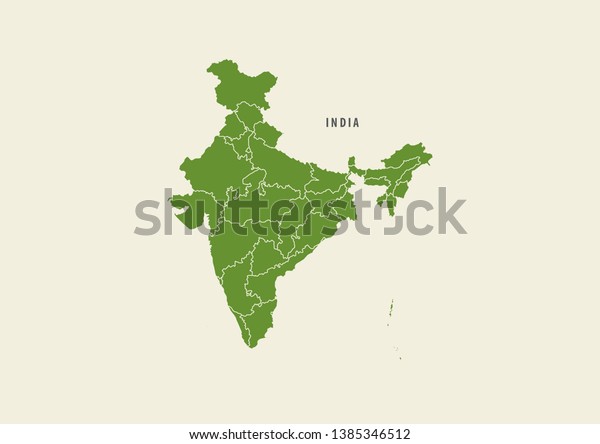 Green India Detail Map Isolated On Stock Vector (Royalty Free ...
