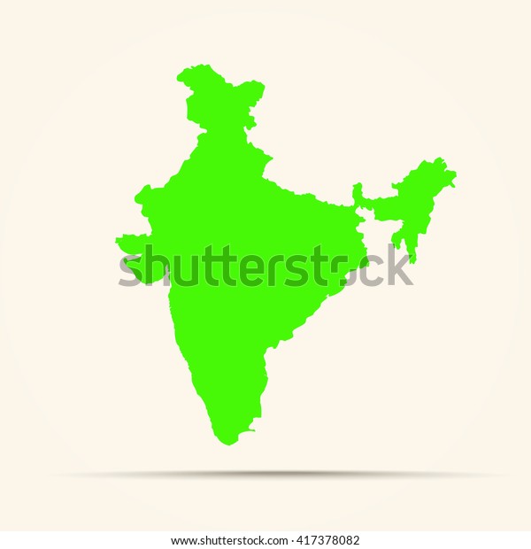 Green India Map Illustration Stock Vector (Royalty Free) 417378082 ...