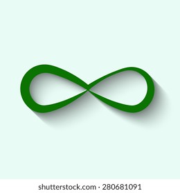 Green Infinity Symbol Vector Illustration Shadow Stock Vector (Royalty ...