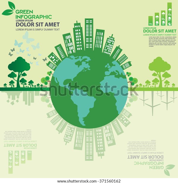 Green Informationabstract Green Background Bright Center 스톡 벡터(로열티 프리 ...