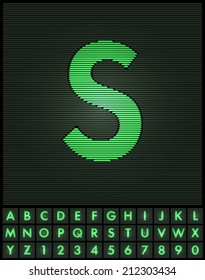 Green Interlaced Letters Numbers Font Set Stock Vector (Royalty Free ...