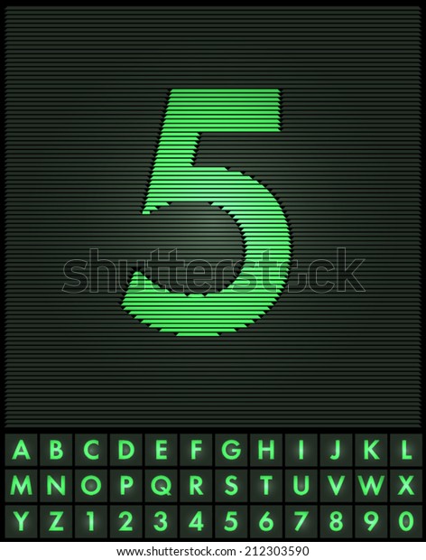 Green Interlaced Letters Numbers Font Set Stock Vector (Royalty Free ...