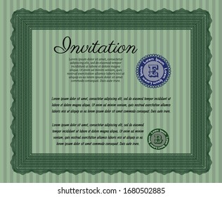Green Invitation Template Easy Print Lovely Stock Vector (Royalty Free ...