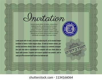 Green Invitation Template Elegant Design Complex Stock Vector (Royalty ...