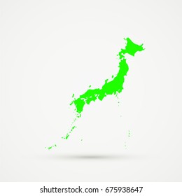 Green Japan Map Illustration Stock Vector (Royalty Free) 675938647 ...