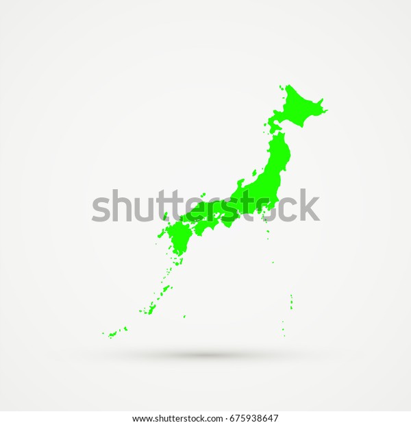 Green Japan Map Illustration Stock Vector (Royalty Free) 675938647 ...