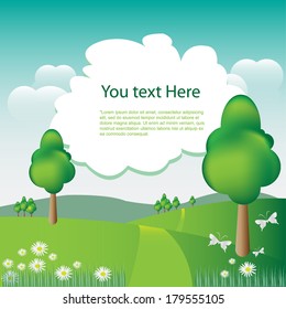 Green Landscape Trees Space Text Stock Vector (Royalty Free) 179555105 ...