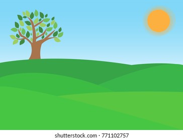 Green Landscapecartoon Landscape Stock Vector (Royalty Free) 771102757 ...