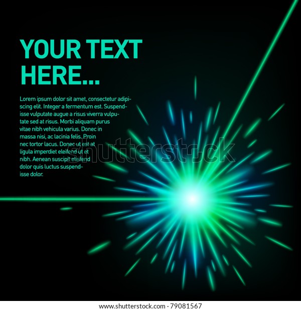 Green Laser Beam Explosion Stock Vector (Royalty Free) 79081567