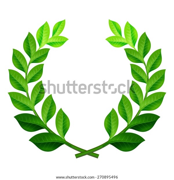 Green Laurel Wreath Vector Illustration 스톡 벡터(로열티 프리) 270895496