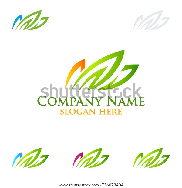 Green Lawn Ecology Vector Logo Design Stock Vector (Royalty Free ...