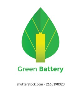 Green Leaf Battery Icon Vector Stock Vector (Royalty Free) 2165198323 ...