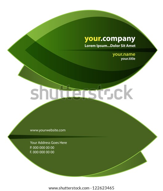 Green Leaf Business Card Front Back Stock Vector (Royalty Free) 122623465