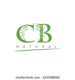 Green Leaf Cb Letter Logo Stock Vector (Royalty Free) 1235588302 ...