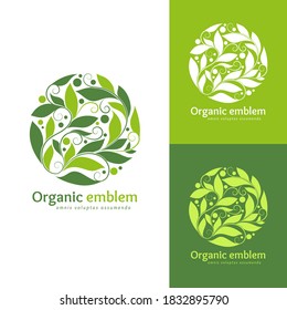 Green Leaf Emblem Elegant Classic Vector Stock Vector (Royalty Free ...