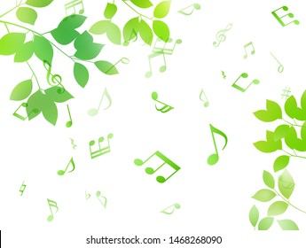 Dancing Green Leaves Music Notes Background Stock Illustration 1468268063