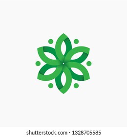 Green Leaf Pattern Logo Design Vector Stock Vector (Royalty Free ...