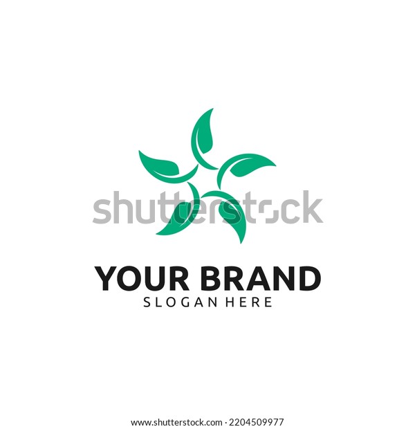 Green Leaf Star Logo Design Stock Vector (Royalty Free) 2204509977 | Shutterstock