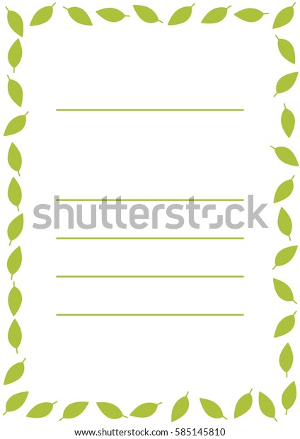 Green Leaves A4 Frame Eco Template Stock Vector (Royalty Free ...