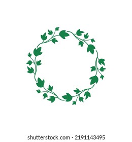 Green Leaves Circle Frame Vector Stock Stock Vector (Royalty Free ...