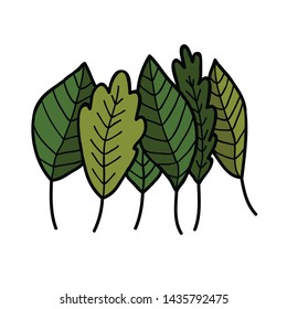 Green Leaves Doodle Icon Vector Illustration Stock Vector (Royalty Free ...