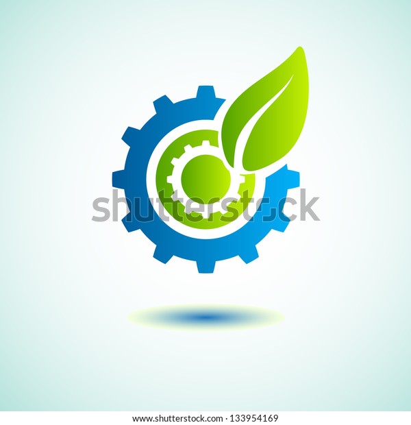 Green Leaves Gear Stock Vector (Royalty Free) 133954169