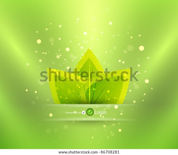Green Leaves Login Page Stock Vector (Royalty Free) 86708281 | Shutterstock