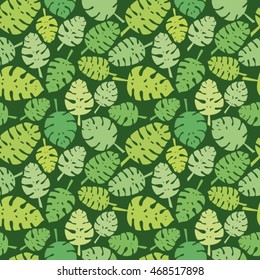 Green Leaves Seamless Texture Stock Vector (Royalty Free) 468517898 ...