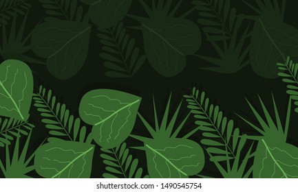 Green Leaves Template Background Design Stock Vector (Royalty Free ...