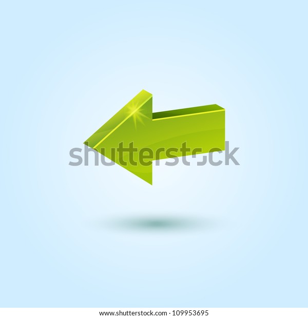 Green Left Arrow Symbol Isolated On Stock Vector (Royalty Free ...