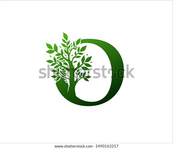 Green Letter O Nature Tree Logo Stock Vector (Royalty Free) 1490163257