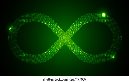 Green Light Infinity Symbol Background Light Stock Vector (Royalty Free ...