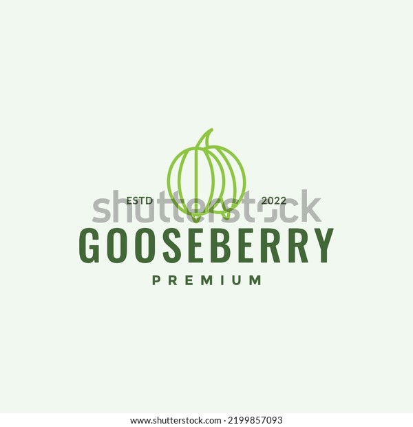 Green Line Fruit Gooseberry Logo Stock Vector (Royalty Free) 2199857093 ...