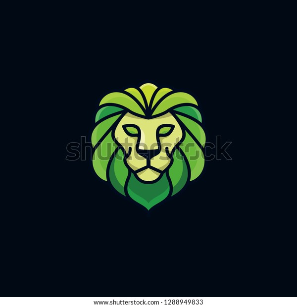 Green Lion Logo Design Inspiration Vector: เวกเตอร์สต็อก (ปลอดค่า ...