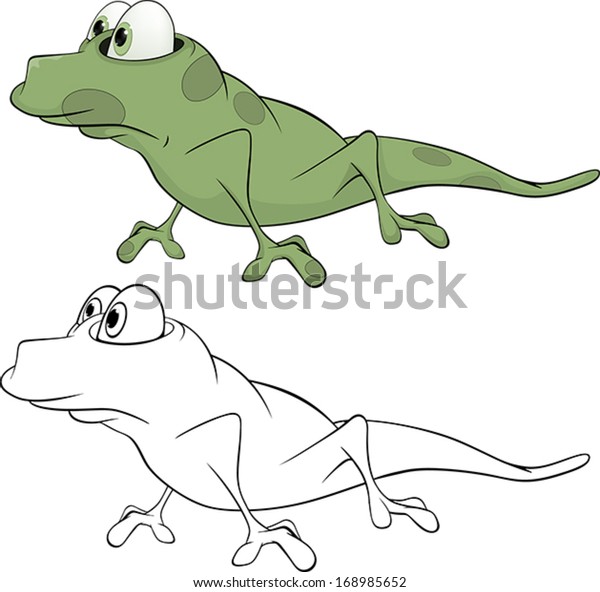 Green Little Lizard Cartoon Stock Vector (Royalty Free) 168985652 ...