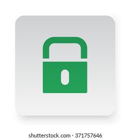 Green Lock Icon On White App Stock Vector (Royalty Free) 371757646 ...