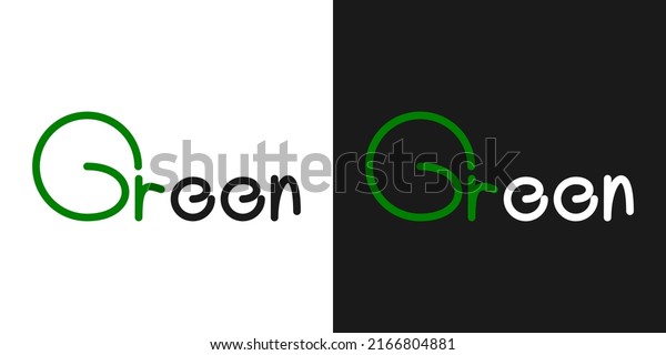 Green Logo Nature Font On White Stock Vector (Royalty Free) 2166804881 ...