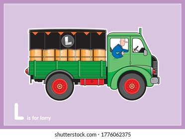 Green Lorry Children Vector Illustration Stock Vector (Royalty Free ...