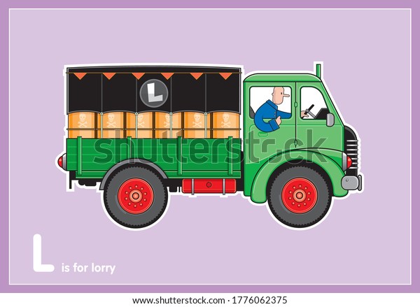 Green Lorry Children Vector Illustration Stock Vector (Royalty Free ...
