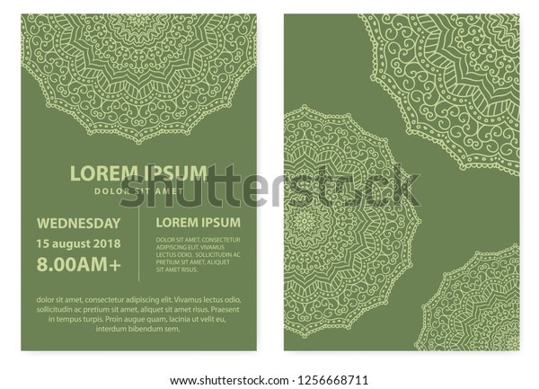 Green Mandala Event Invitation Template Stock Vector (Royalty Free ...