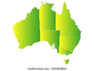 Green Map Australia On White Background Stock Vector (Royalty Free ...