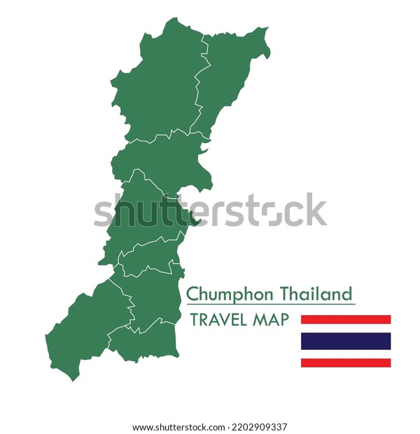 Green Map Chumphon Province One Provinces Stock Vector (Royalty Free ...