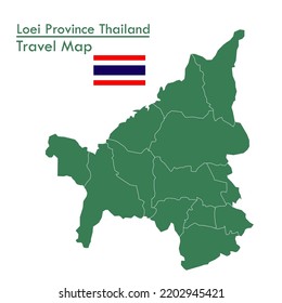 Green Map Loei Province One Provinces Stock Vector (Royalty Free ...