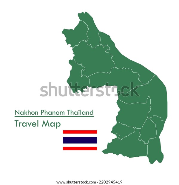 Green Map Nakhon Phanom Province One Stock Vector (Royalty Free ...