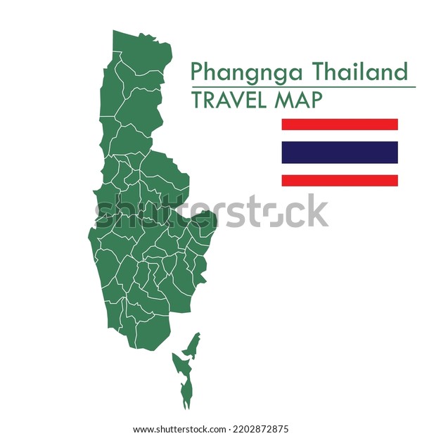 Green Map Phang Nga Province One Stock Vector (Royalty Free) 2202872875 ...