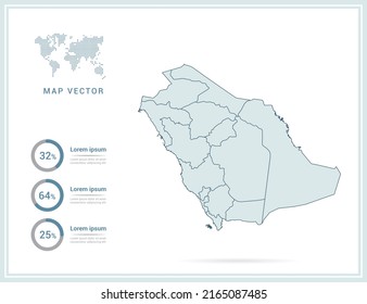 Green Map Saudi Arabia Vector Isolated Stock Vector (Royalty Free ...