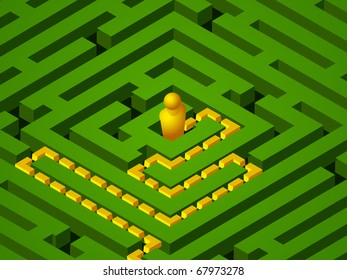 Green Maze Success Stock Vector (Royalty Free) 67973278 | Shutterstock