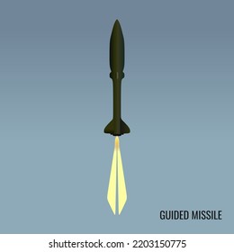 Green Missile Launching Vector Illustration Legendary Stock Vector ...